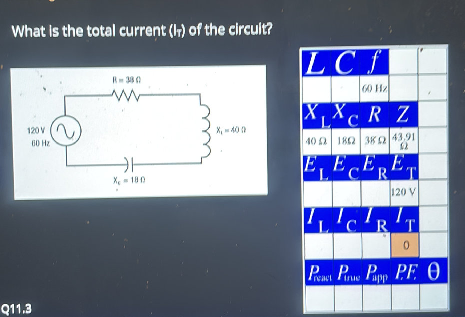 What is the total current ($I_T$) of the | StudyX