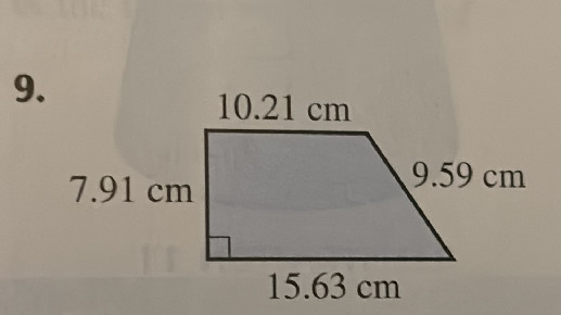 The figure shows a right trapezoid with the | StudyX