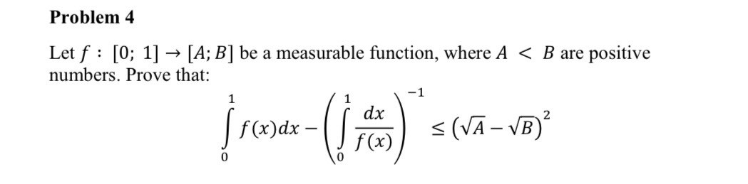 Let $f: [0, 1] [A, B]$ be a measurable | StudyX