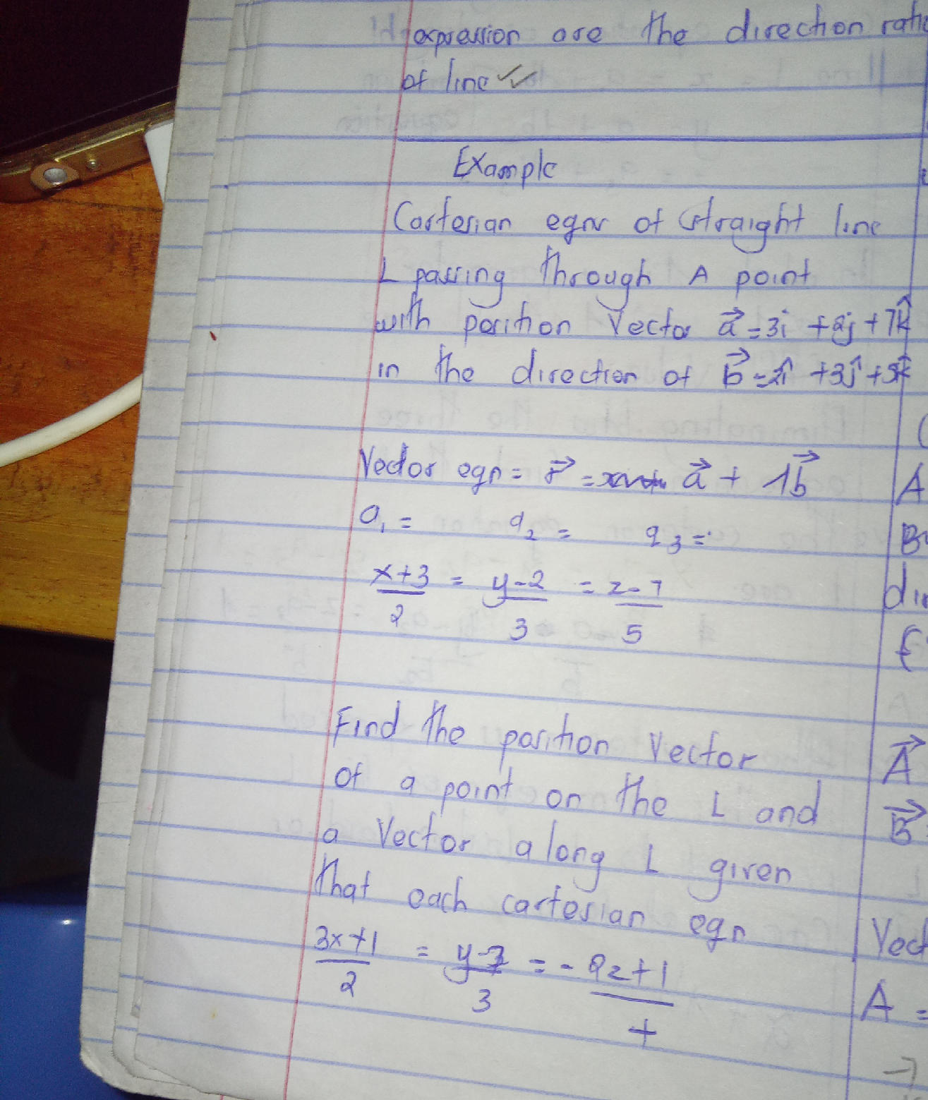 Example Cartesian eqn of straight line L | StudyX
