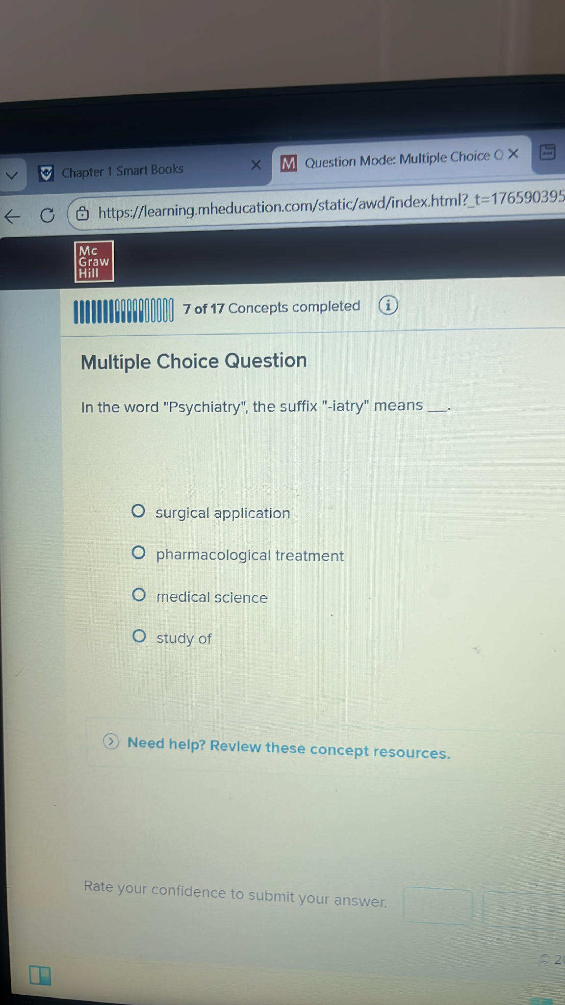 In the word "Psychiatry", the suffix | StudyX