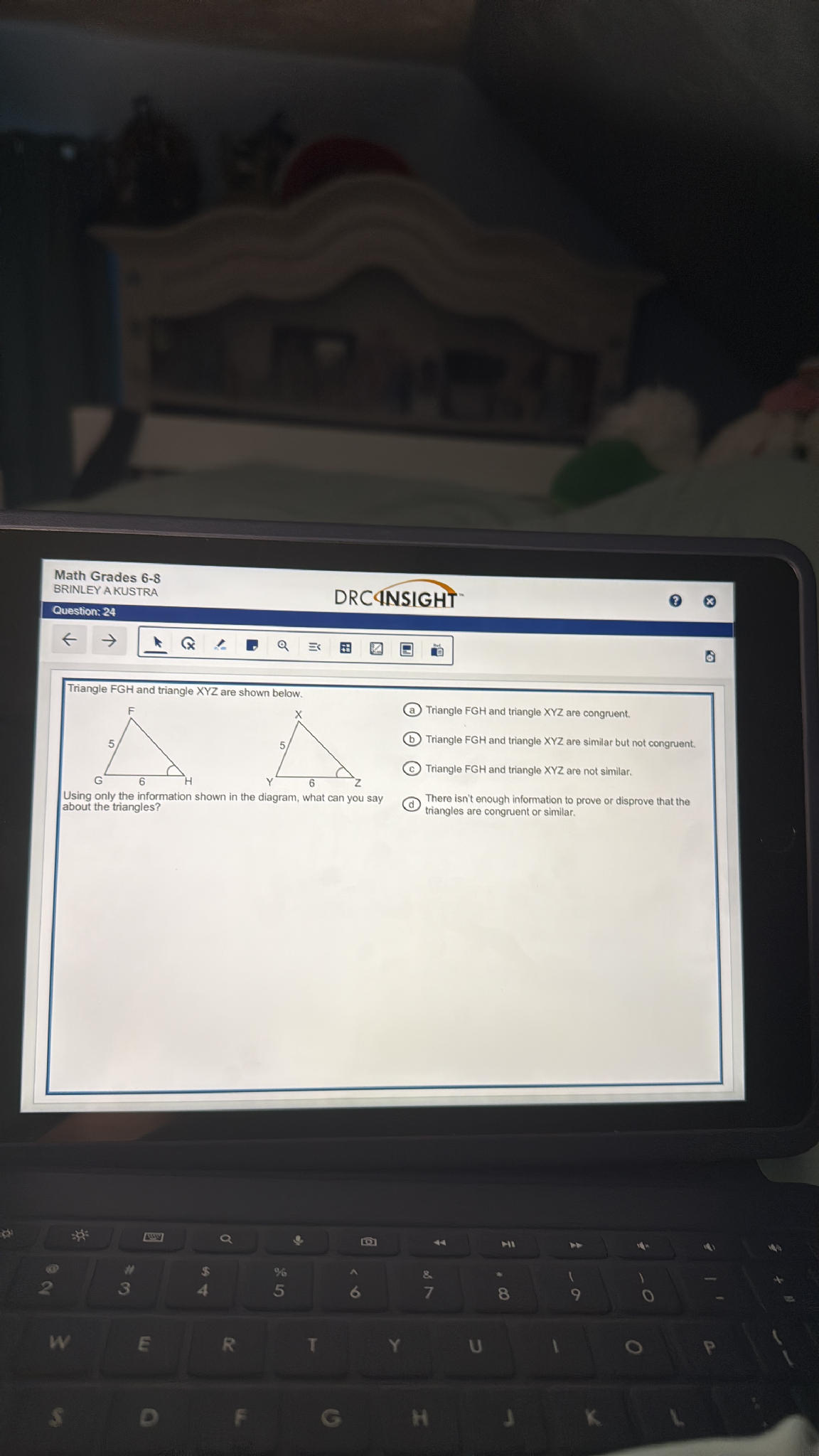 Triangle FGH and triangle XYZ are shown | StudyX