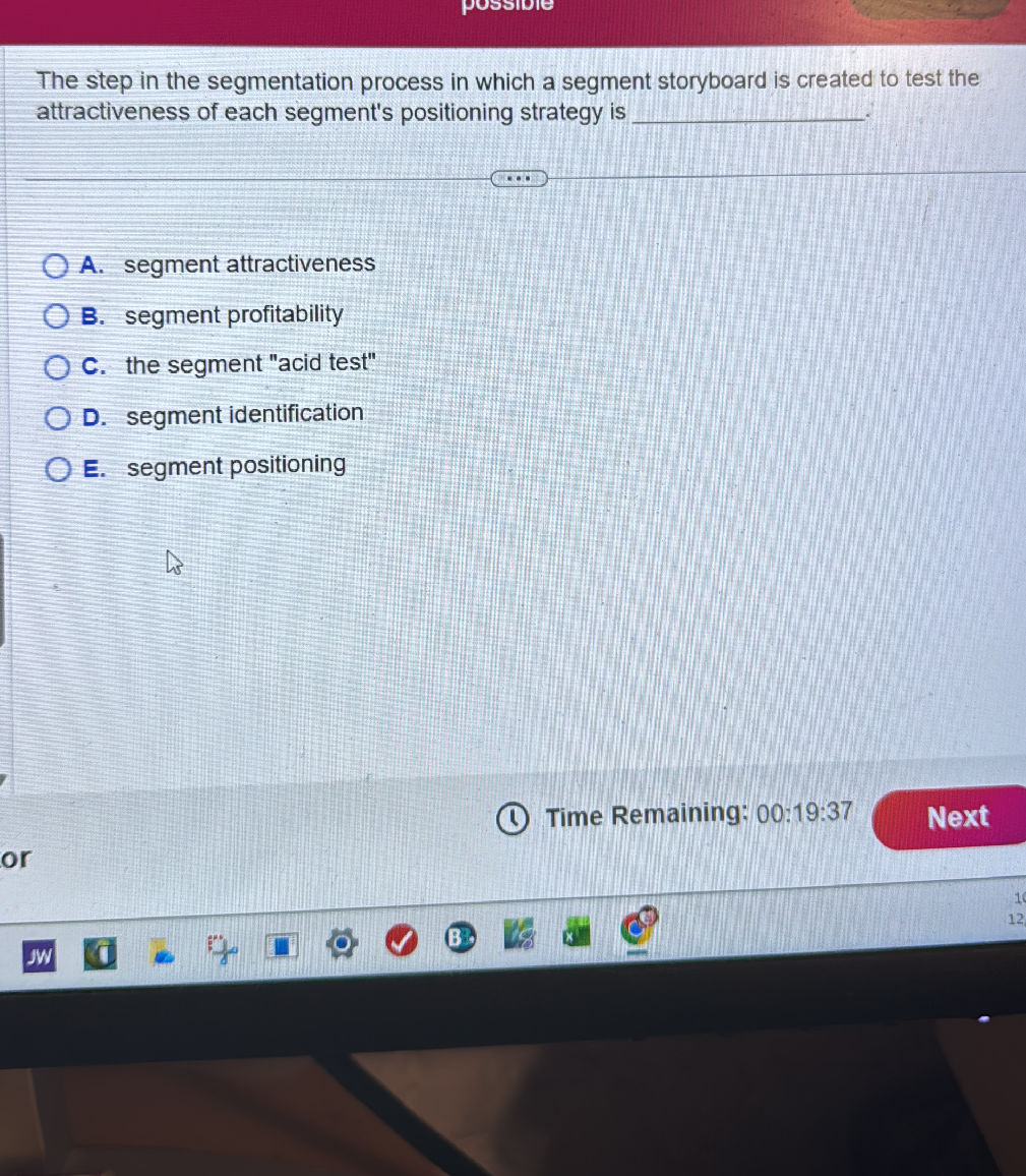 The step in the segmentation process in | StudyX