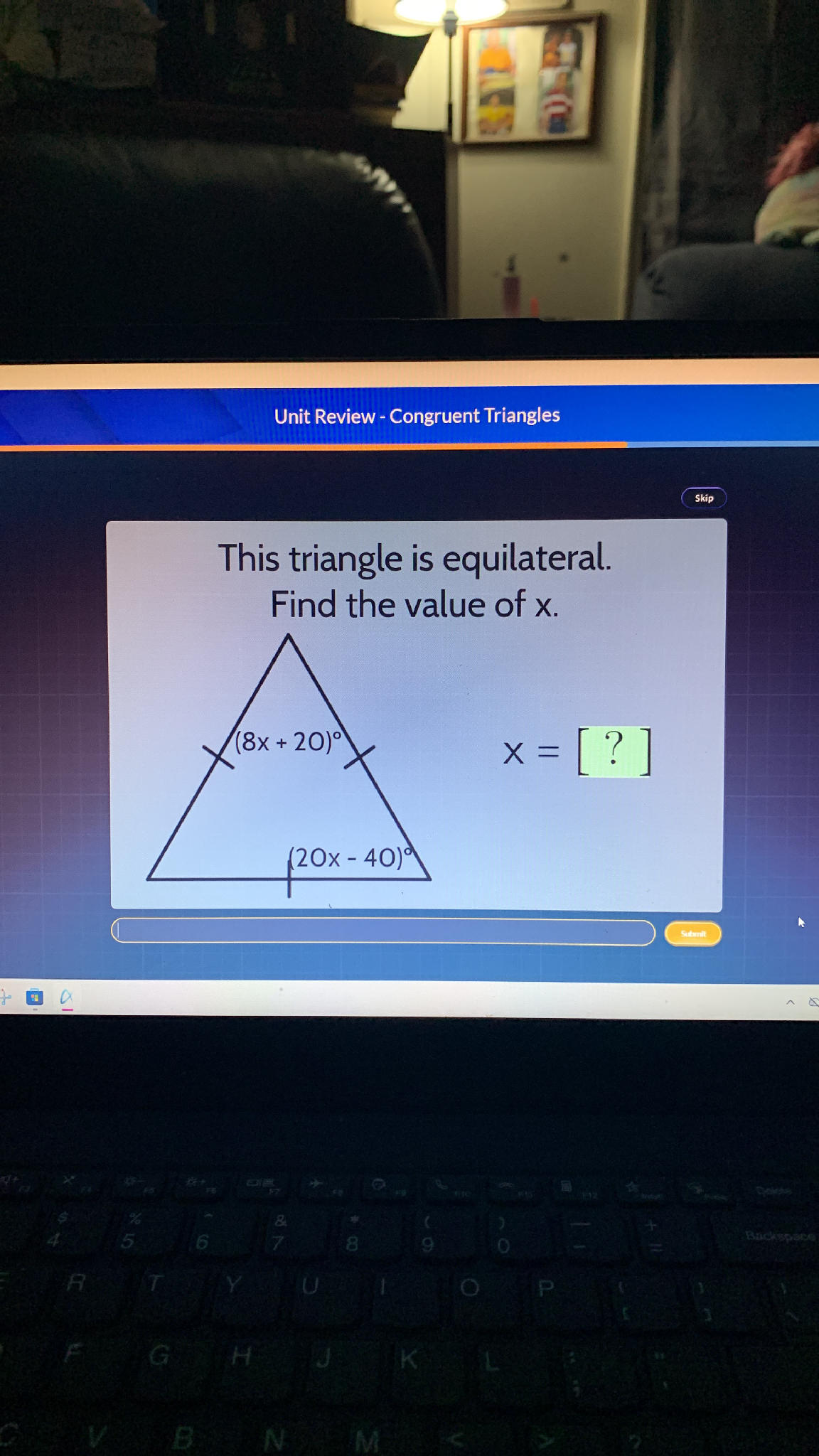 This triangle is equilateral. Find the value | StudyX