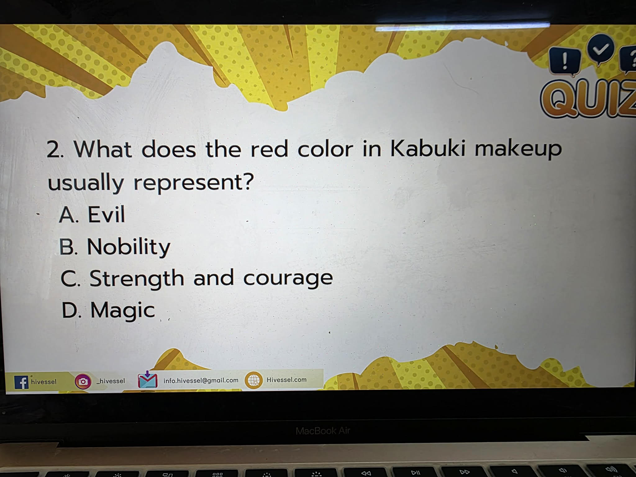 What does the red color in Kabuki makeup | StudyX