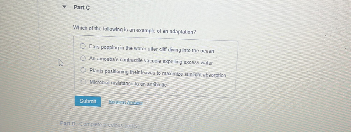 Part C Which of the following is an example | StudyX