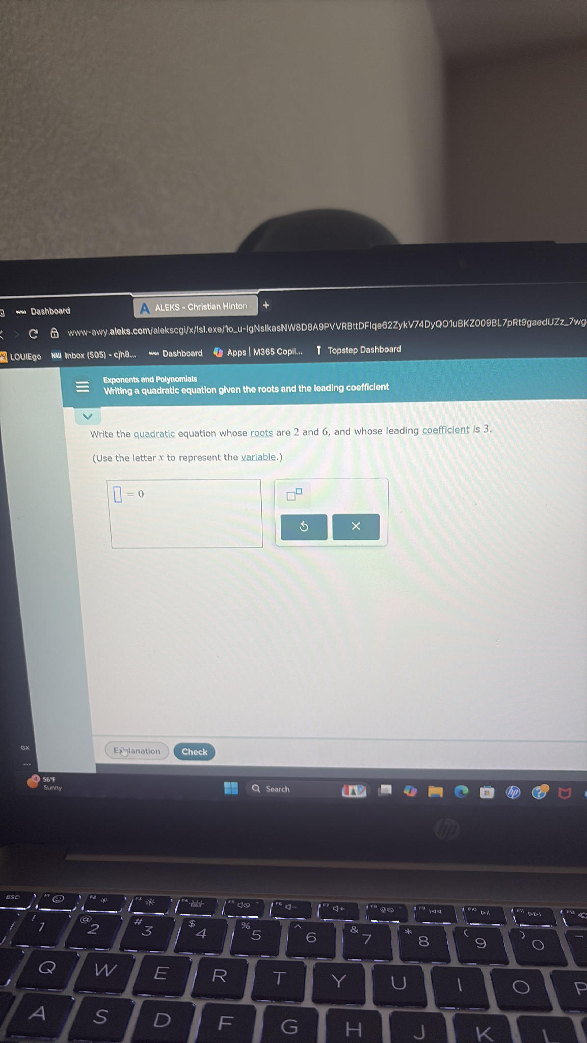 Write the quadratic equation whose roots are | StudyX