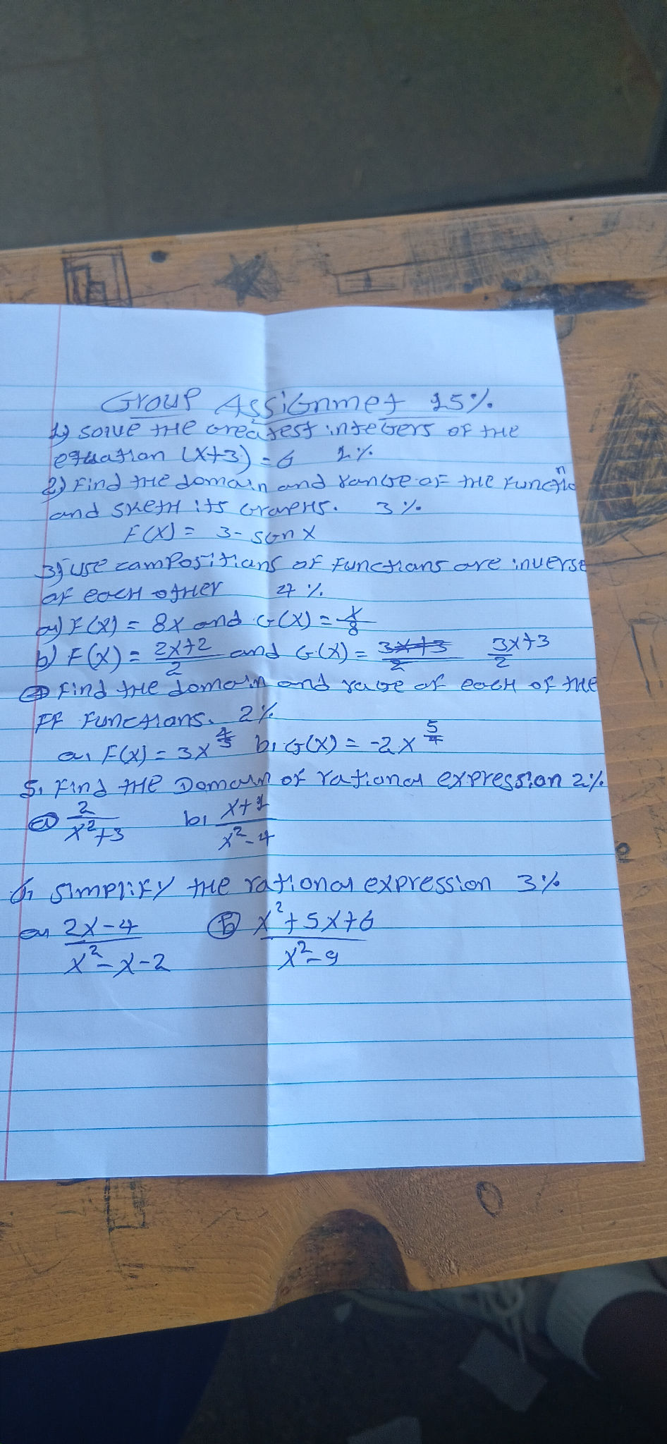 Find the domain and range of the Functio and | StudyX