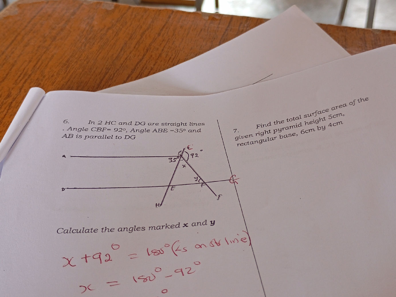 In 2 HC and DG are straight lines. Angle | StudyX