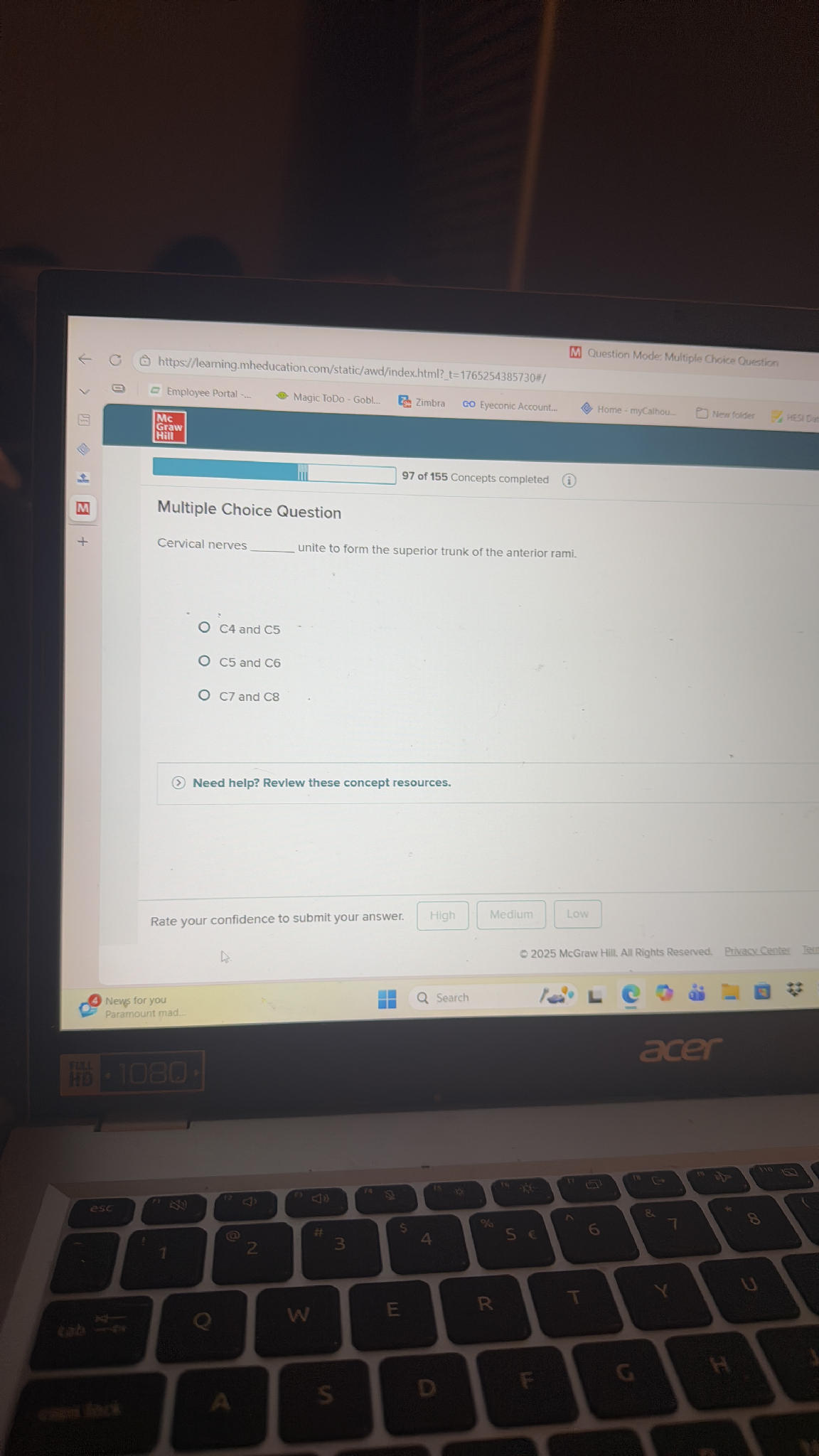 Cervical nerves ________ unite to form the | StudyX