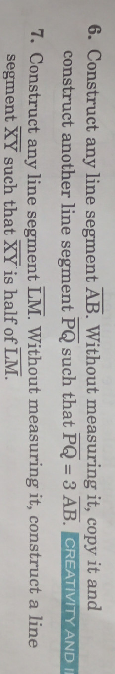 Construct any line segment $ {AB}$. Without | StudyX