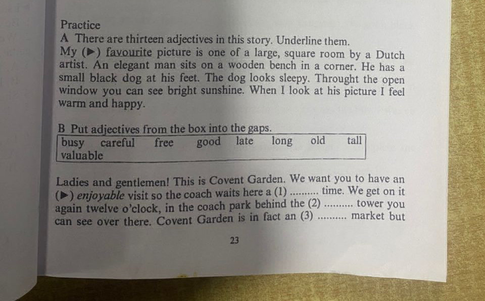 Practice A There are thirteen adjectives in | StudyX