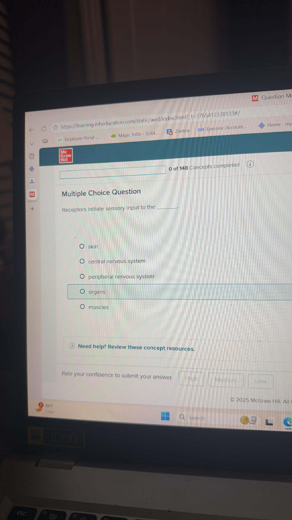 Multiple Choice Question Receptors initiate | StudyX