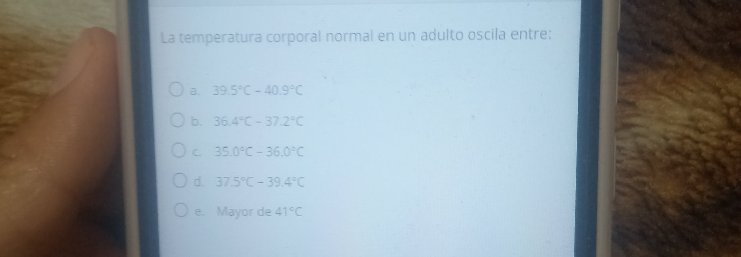 La temperatura corporal normal en un adulto | StudyX