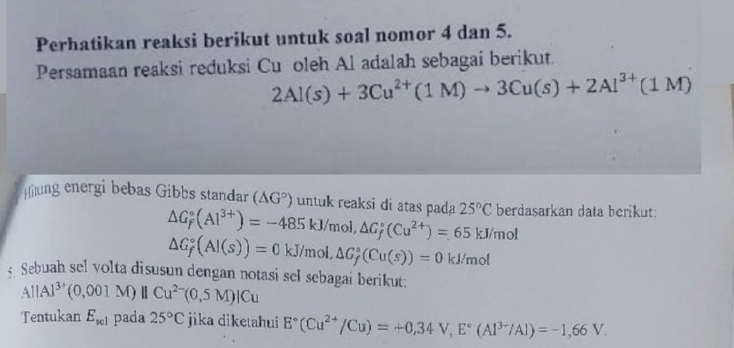 Sebuah sel volta disusun dengan notasi sel | StudyX