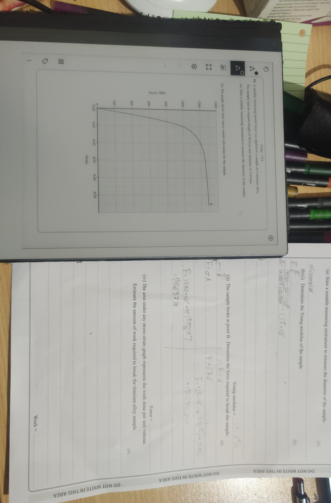 A steadily increasing tensile force was | StudyX
