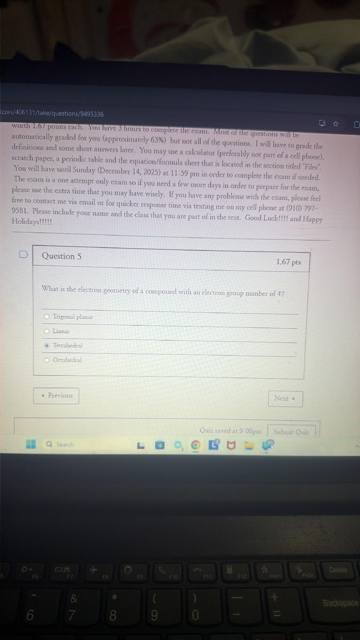 What is the electron geometry of a compound | StudyX