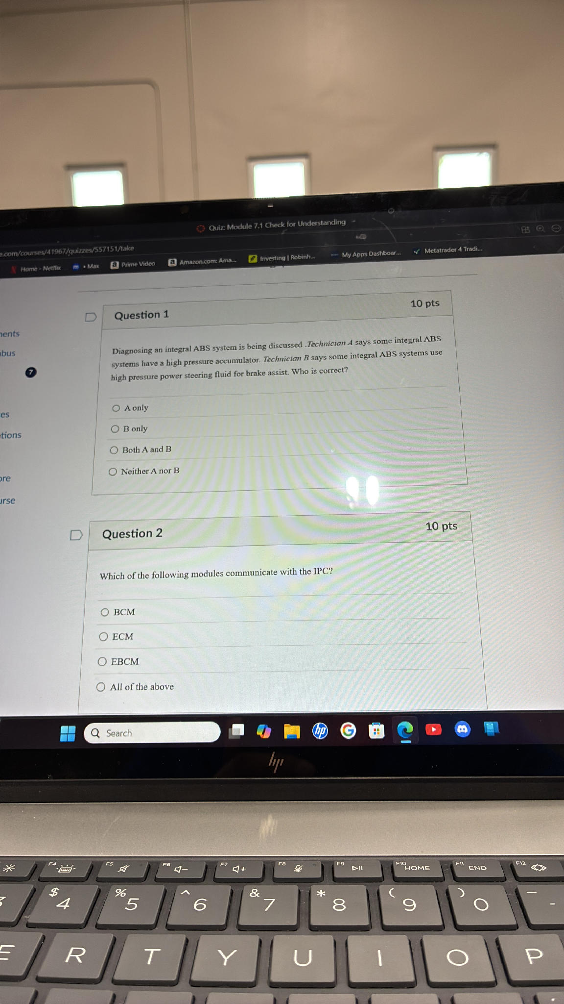 Which of the following modules communicate | StudyX