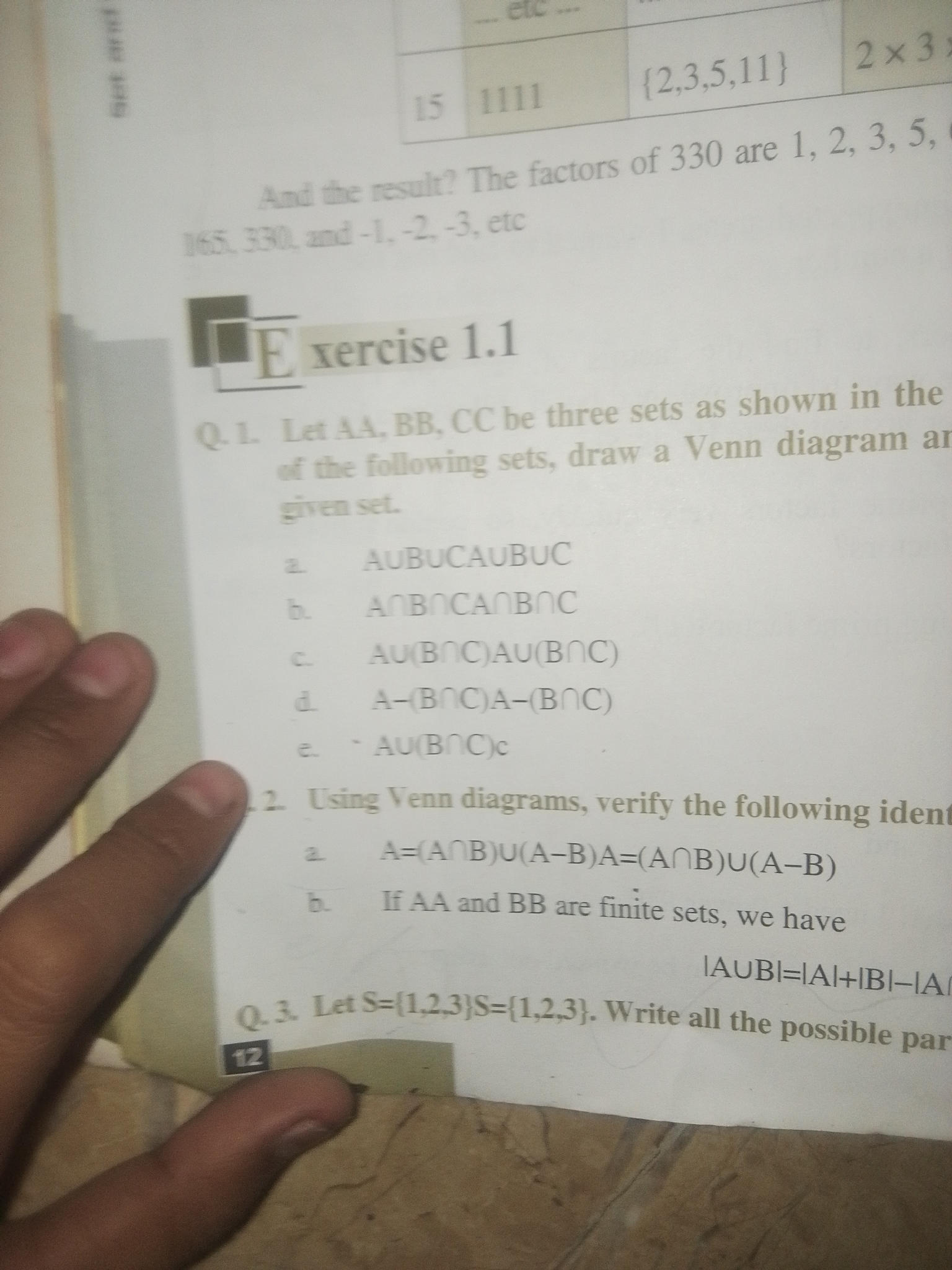 Q.1. Let $A, B, C$ be three sets as shown in | StudyX