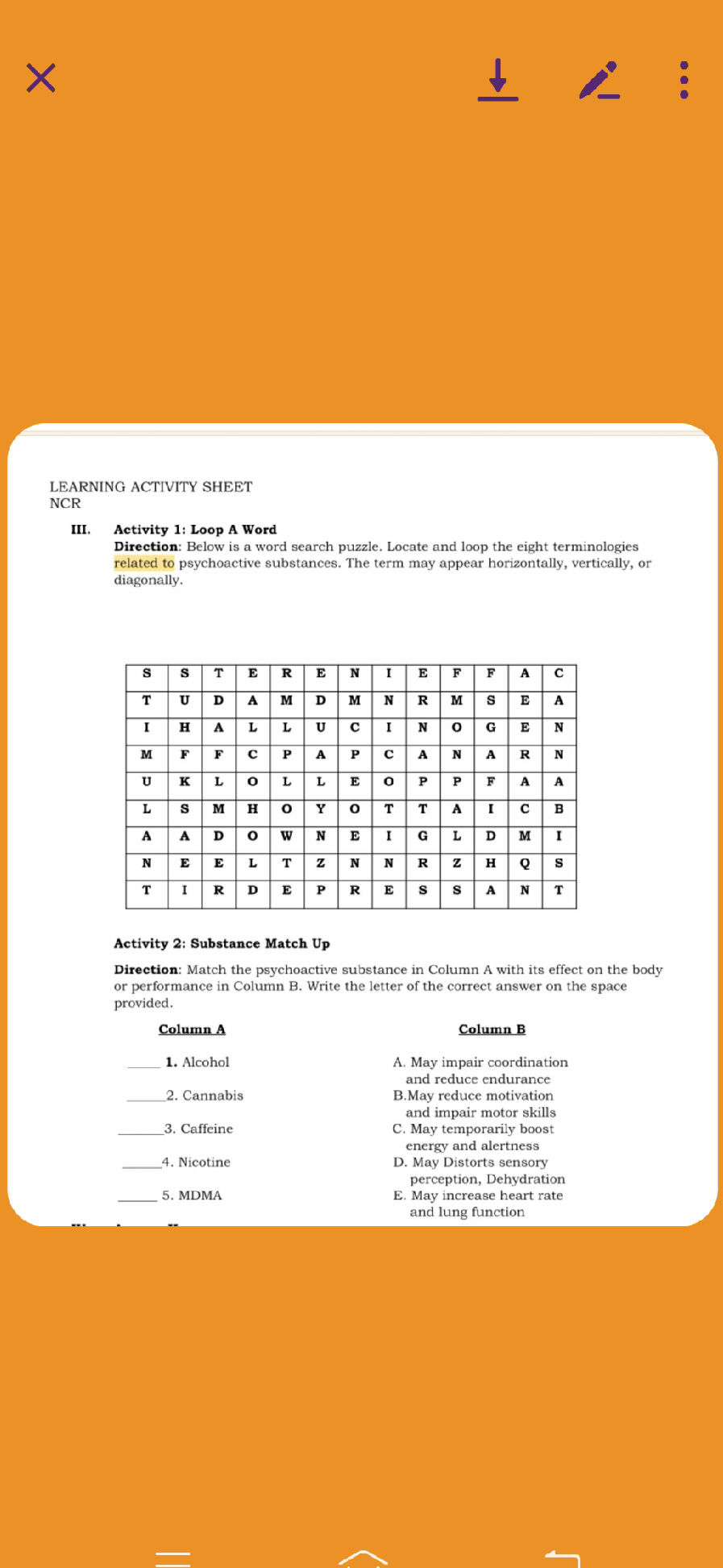 Activity 1: Loop A Word Direction: Below is | StudyX