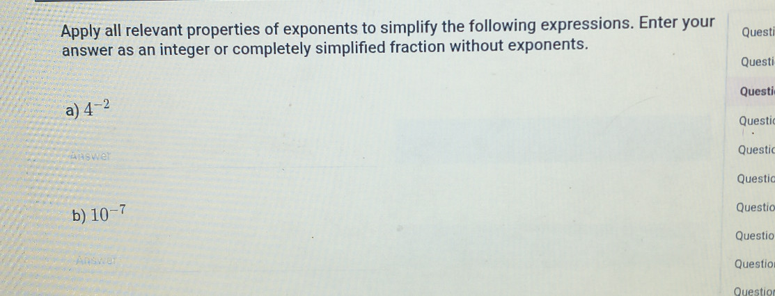 Apply all relevant properties of exponents | StudyX