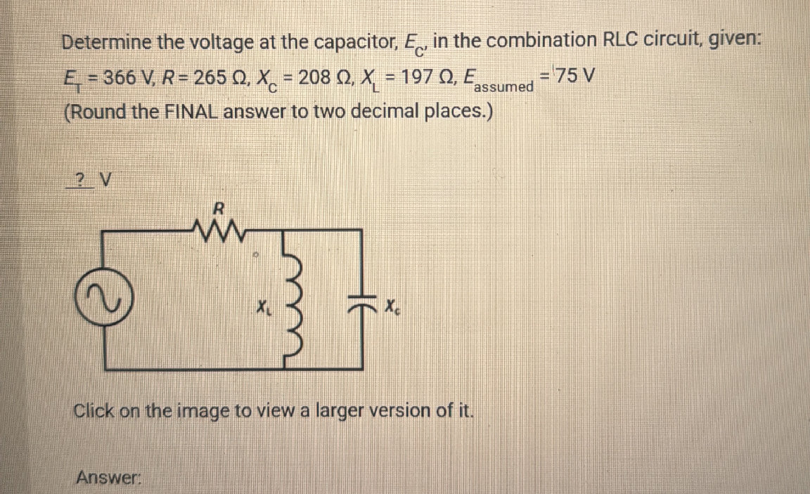 Determine the voltage at the capacitor, | StudyX