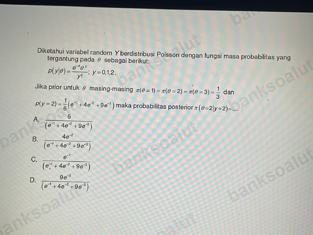 Diketahui variabel random $Y$ berdistribusi | StudyX