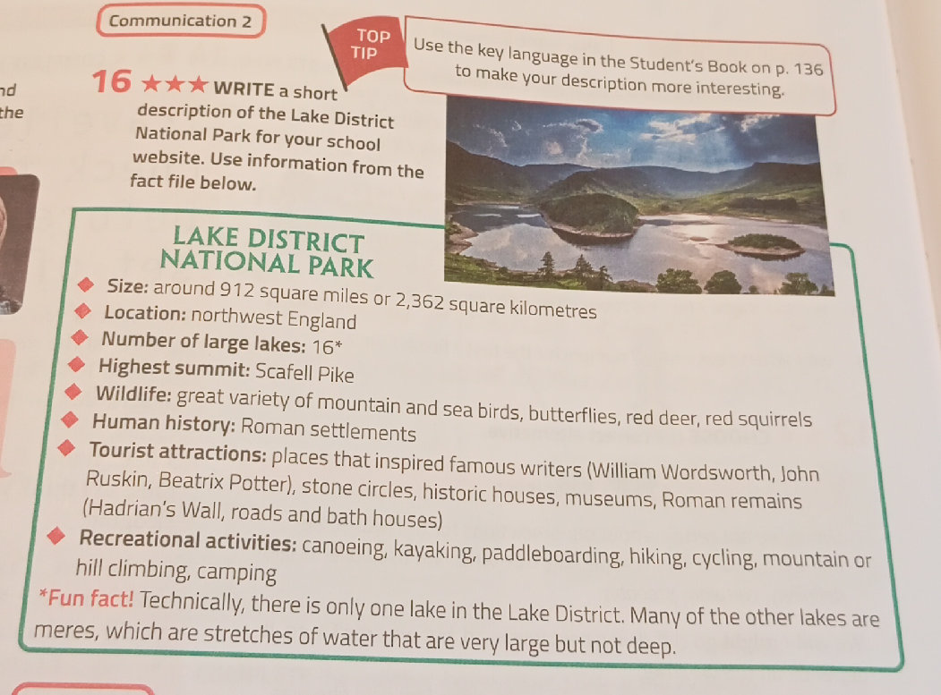 WRITE a short description of the Lake | StudyX