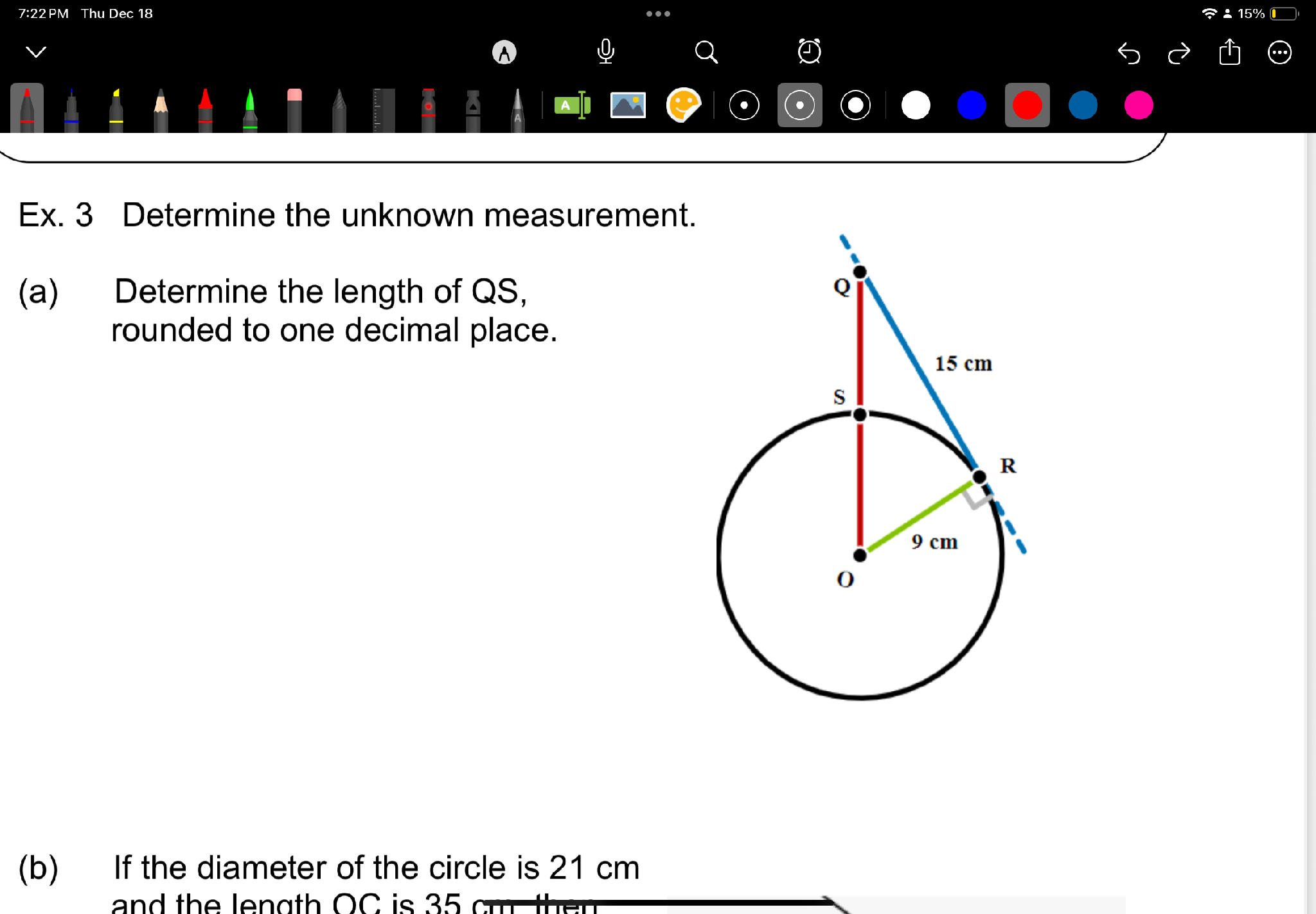 Determine the unknown measurement. **(a)** | StudyX