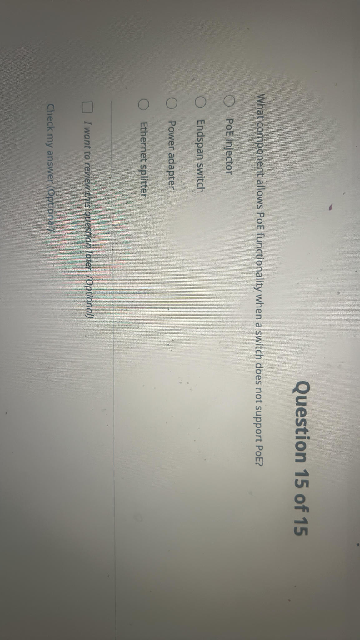 What component allows PoE functionality when | StudyX