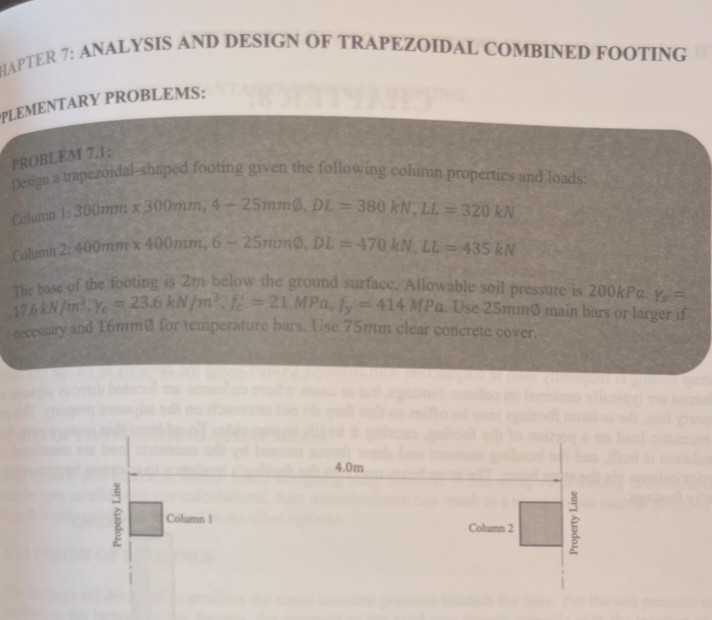 Design a trapezoidal-shaped footing given | StudyX
