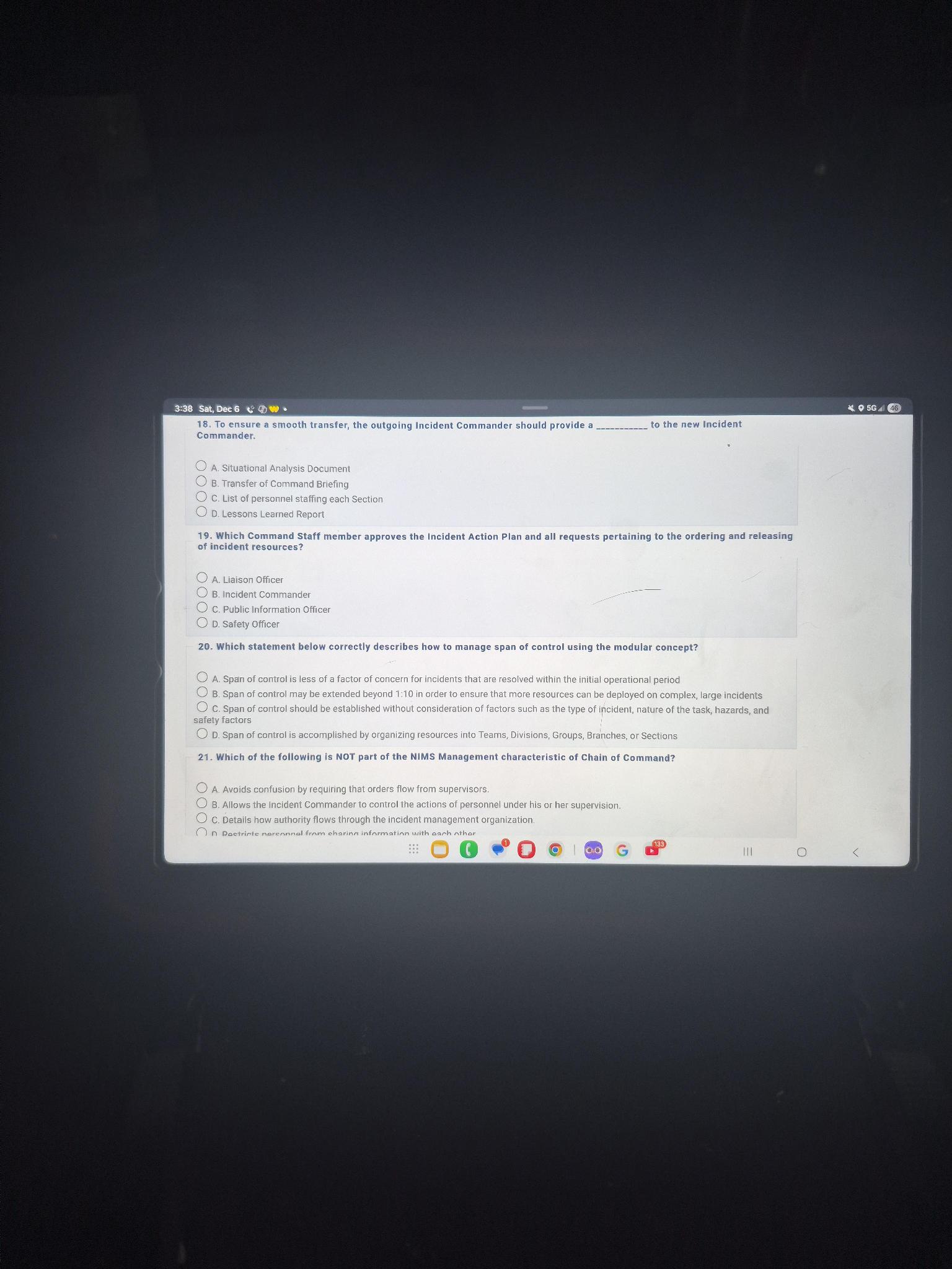 19. Which Command Staff member approves the | StudyX
