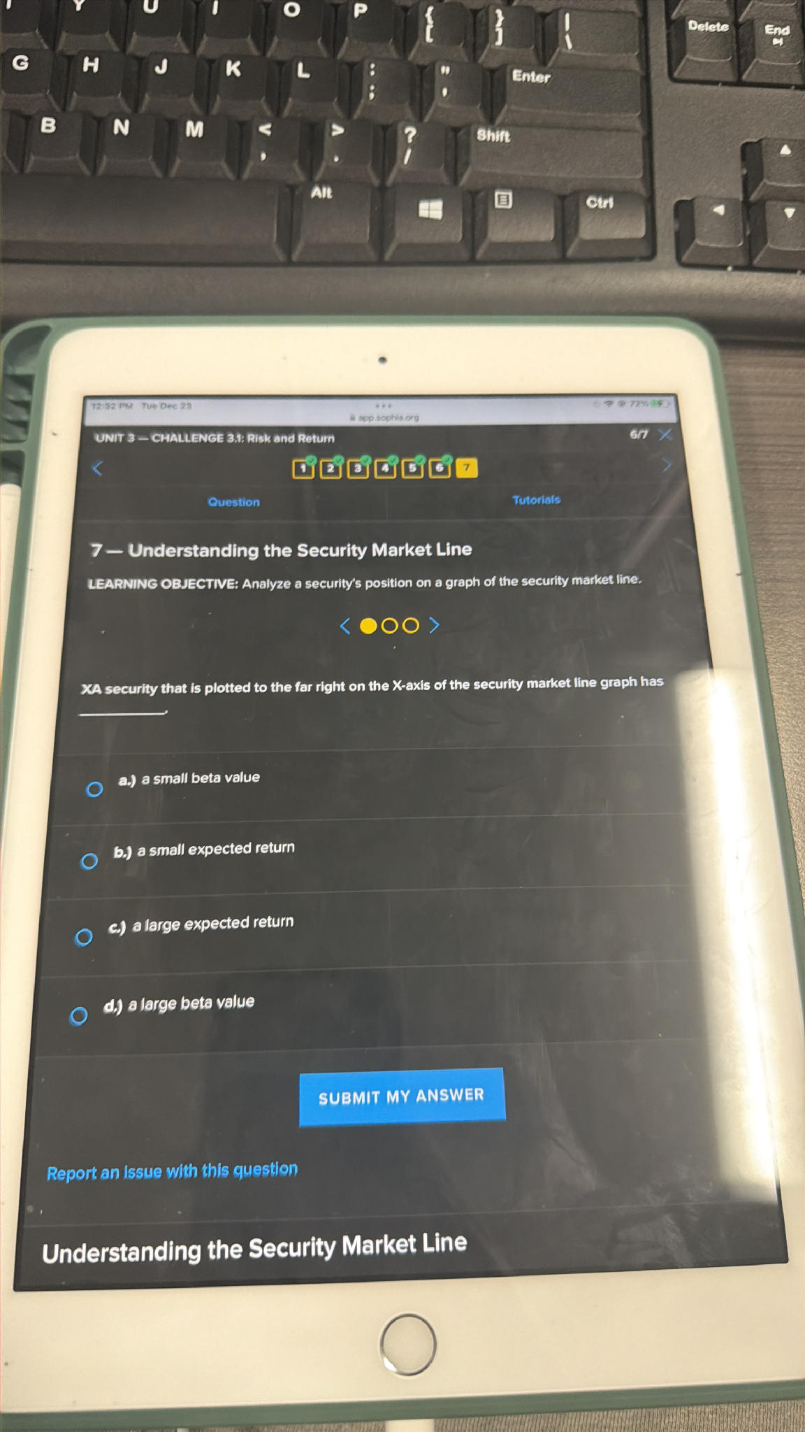 7 – Understanding the Security Market Line | StudyX