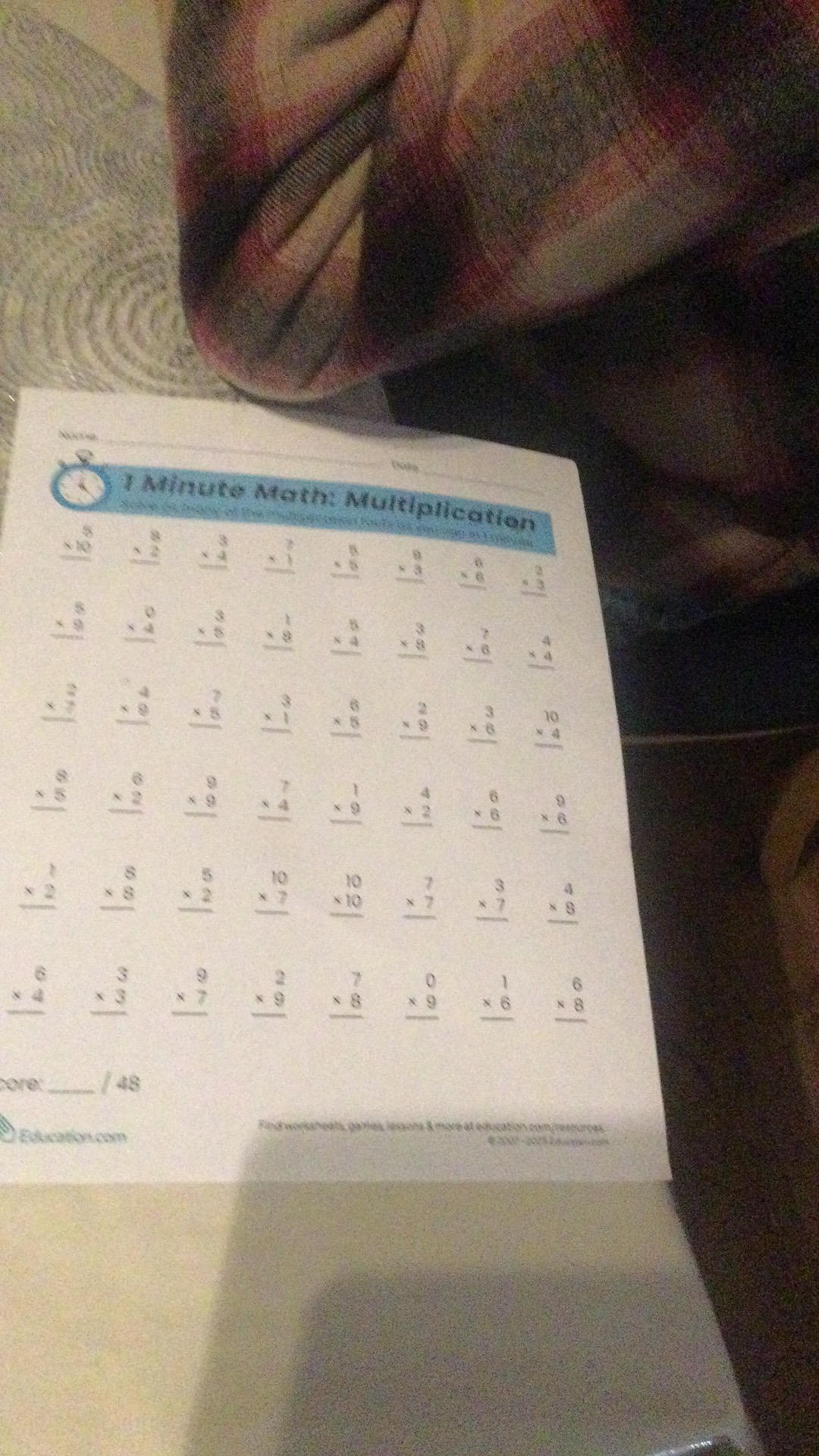 1 Minute Math: Multiplication Solve all 48 | StudyX