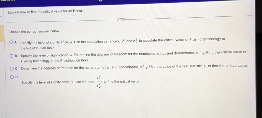 Explain how to find the critical value for | StudyX