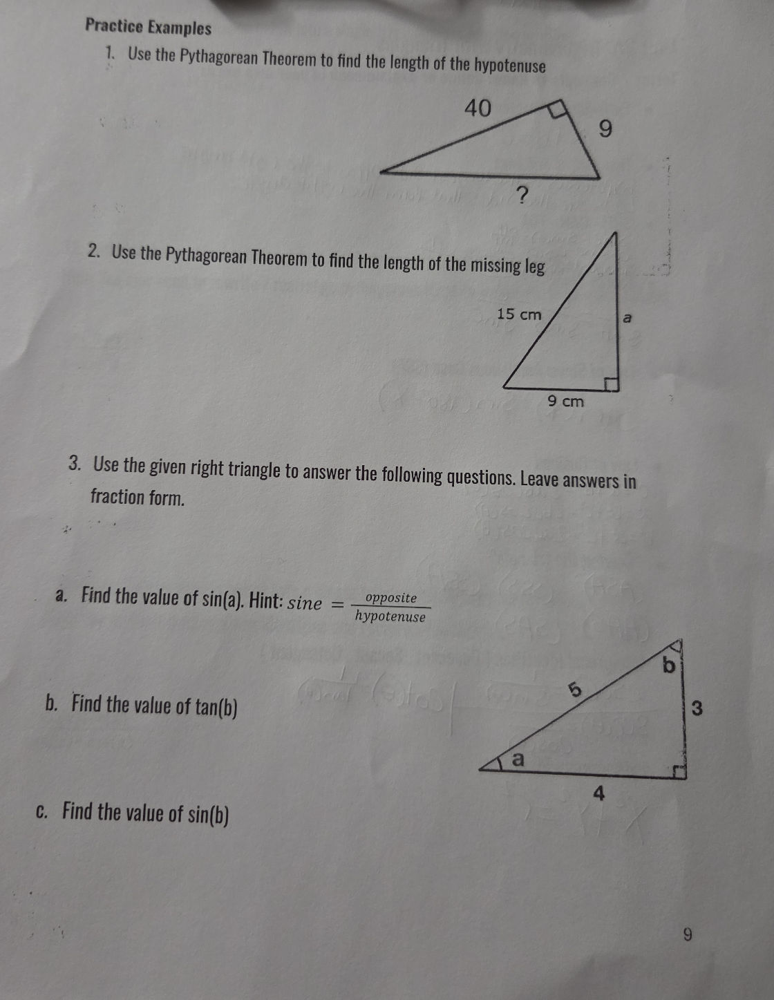 1. Use the Pythagorean Theorem to find the | StudyX