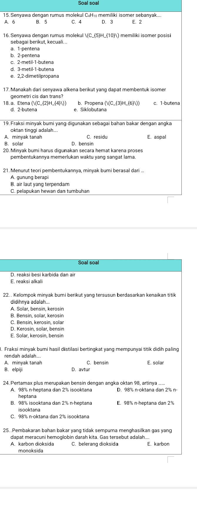 Manakah dari senyawa alkena berikut yang | StudyX