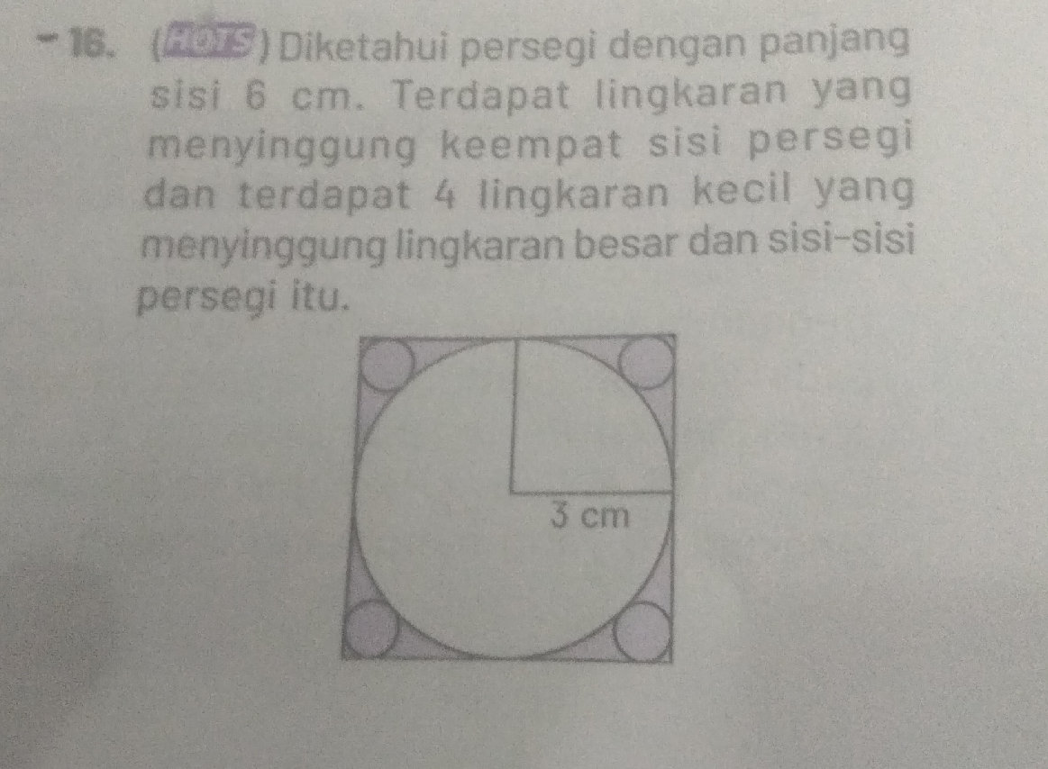 16. (HOTS) Diketahui persegi dengan panjang | StudyX