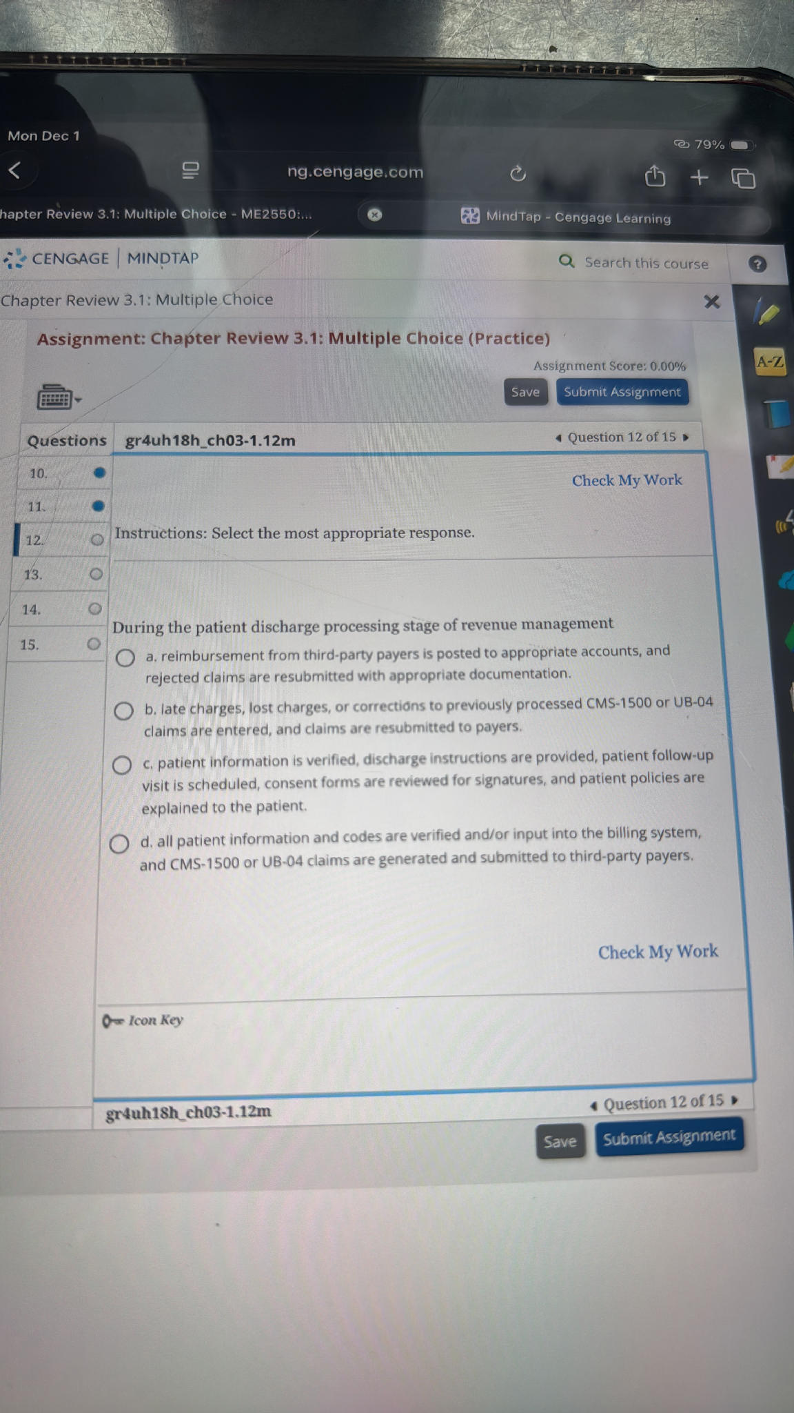Instructions: Select the most appropriate | StudyX