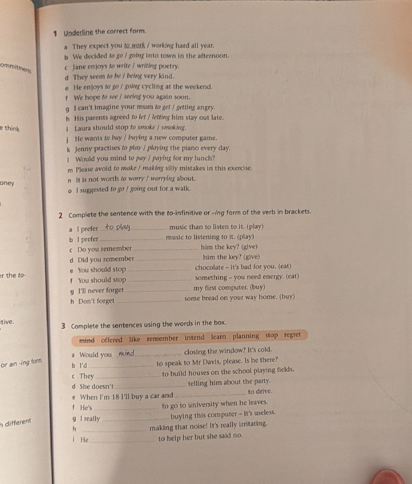 Complete the sentences using the words in | StudyX