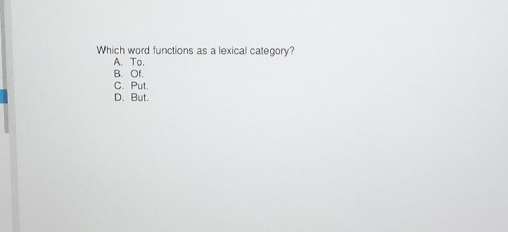 Which word functions as a lexical category? | StudyX