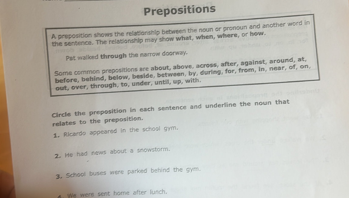 Prepositions A preposition shows the | StudyX