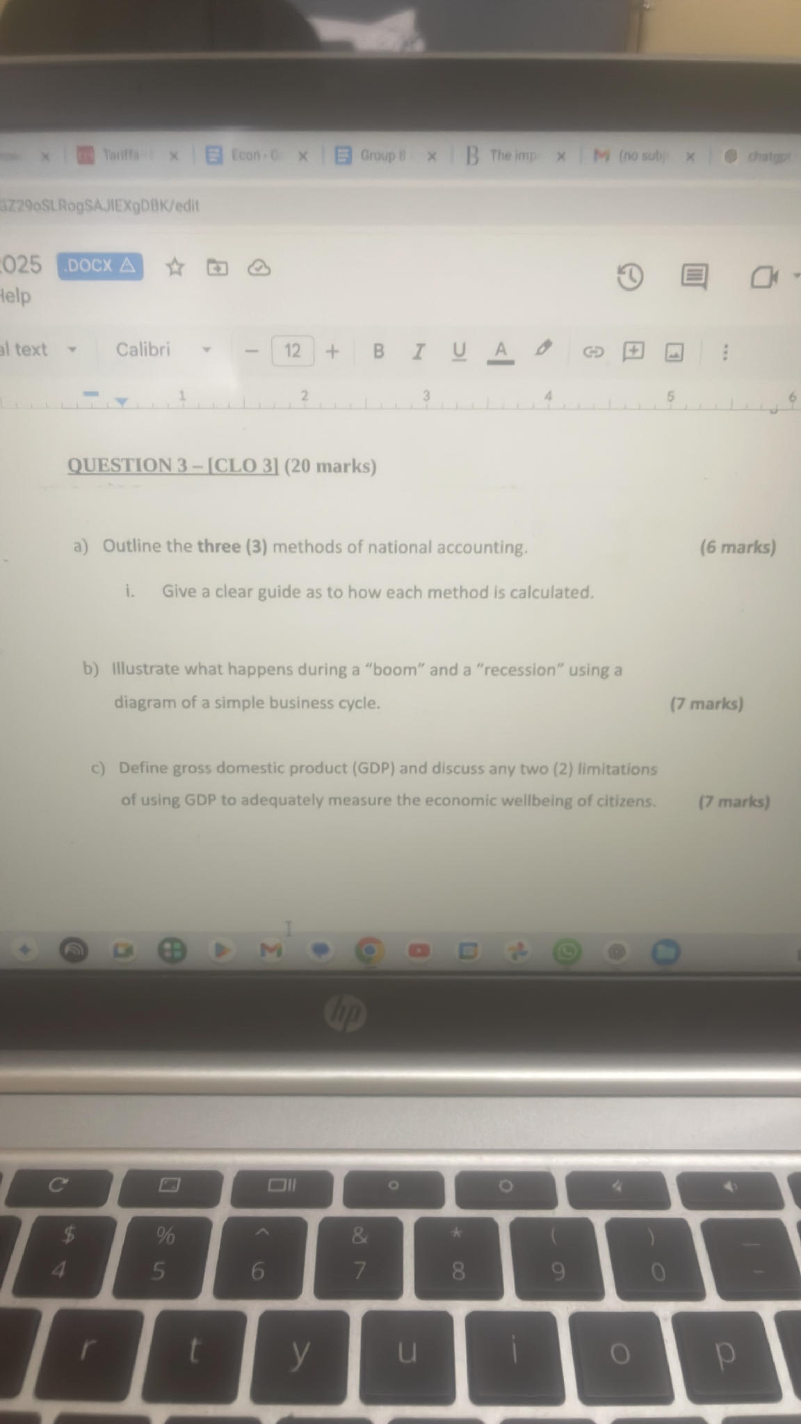 QUESTION 3 – [CLO 3] (20 marks) a) Outline | StudyX