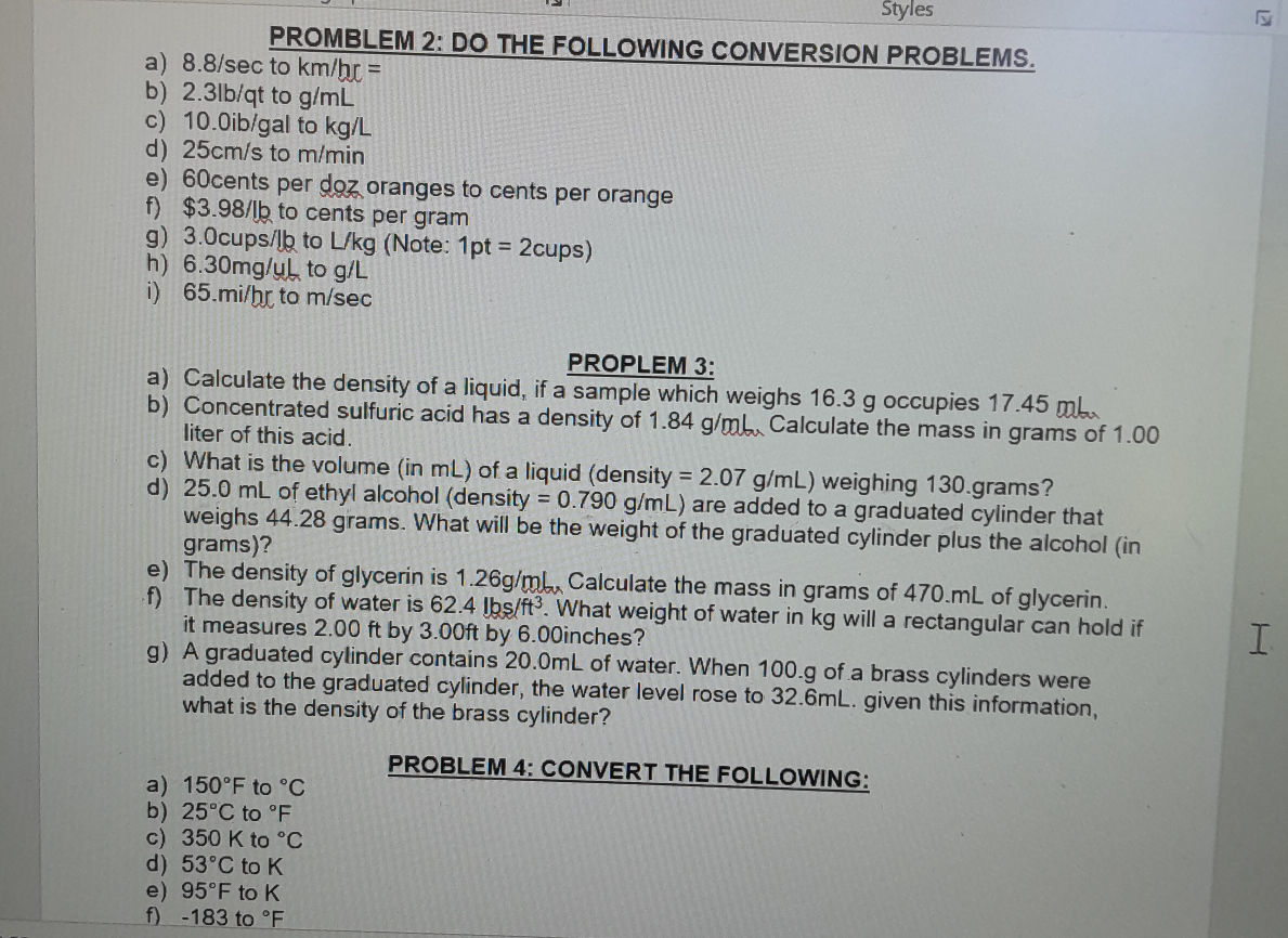 PROMBLEM 2: DO THE FOLLOWING CONVERSION | StudyX