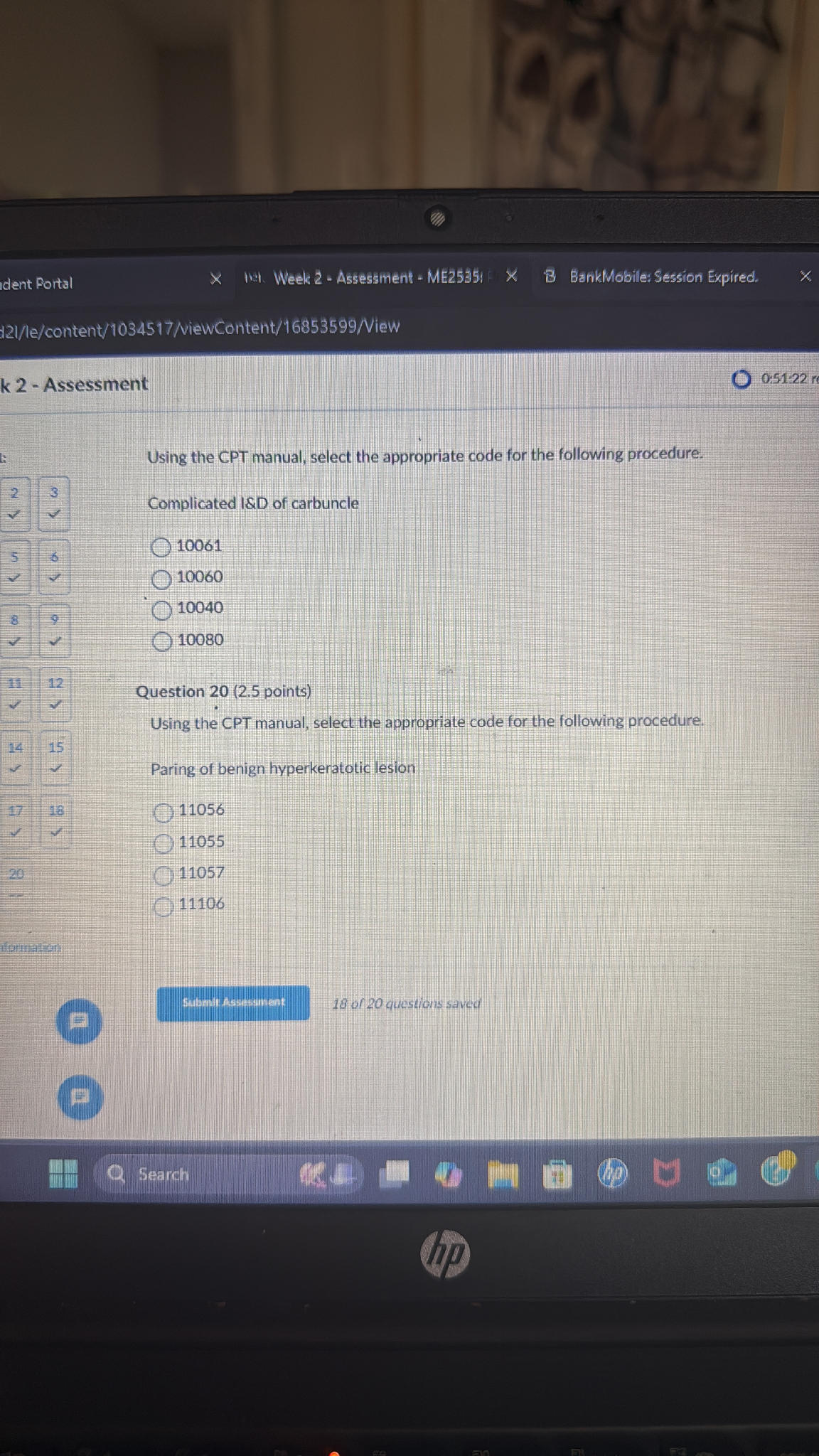 Using the CPT manual, select the appropriate | StudyX