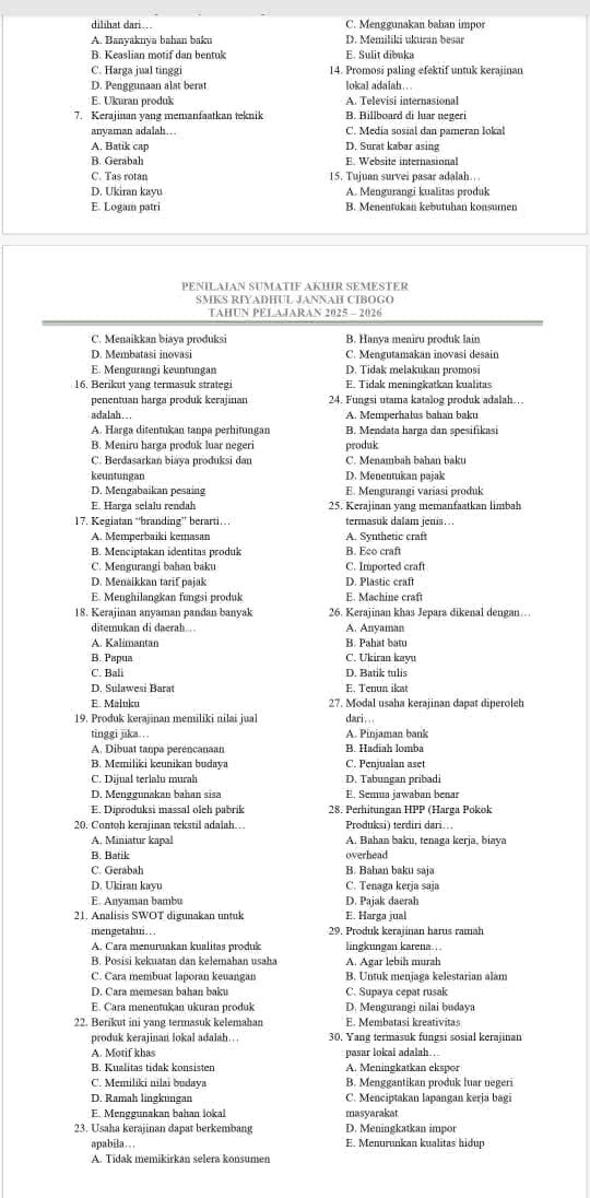 Kerajinan yang memanfaatkan teknik anyaman | StudyX