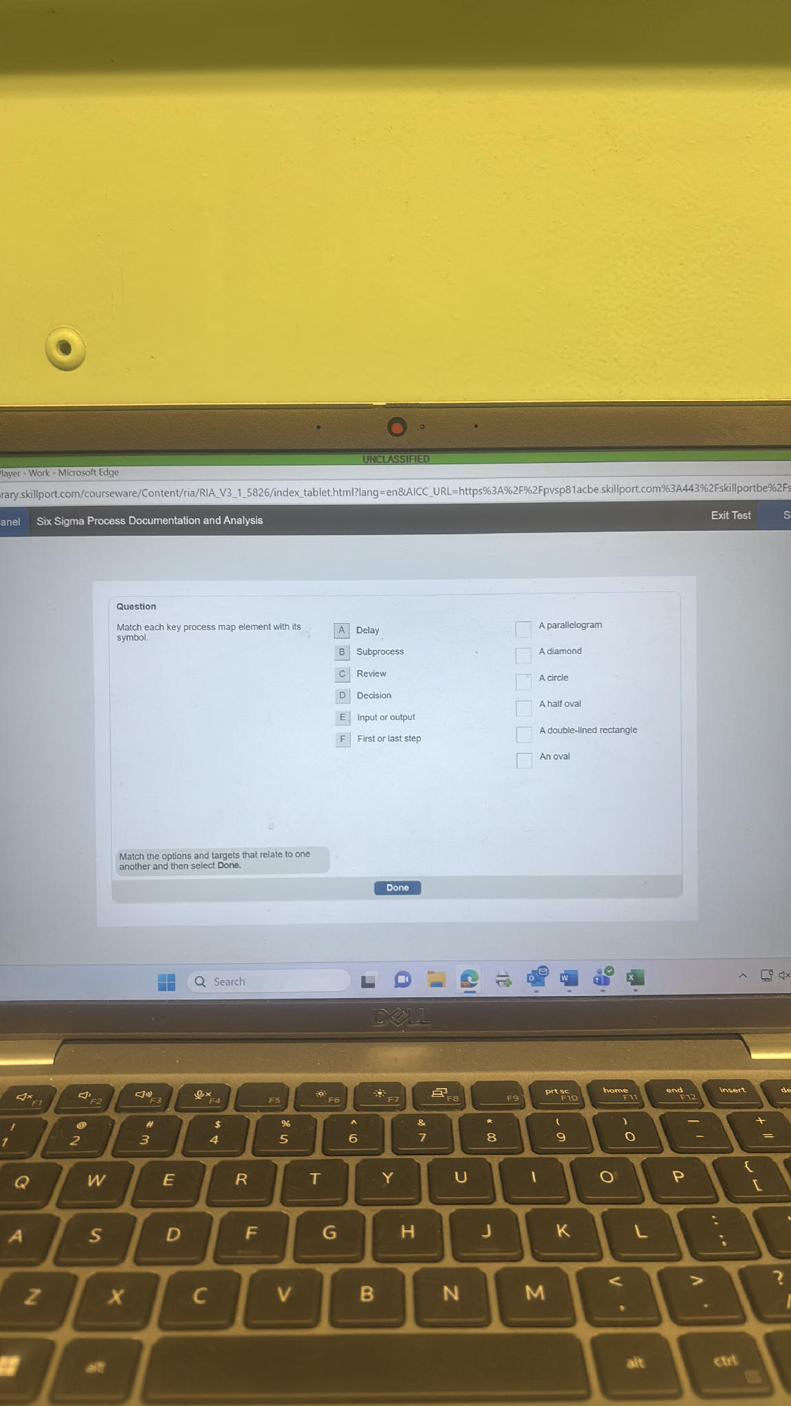 Question Match each key process map element | StudyX