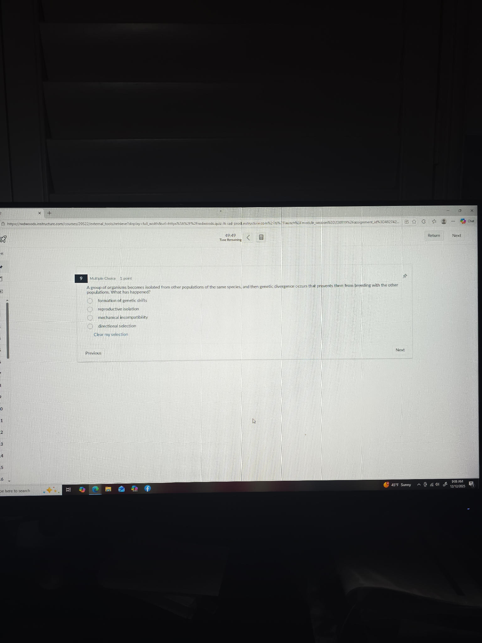 A group of organisms becomes isolated from | StudyX