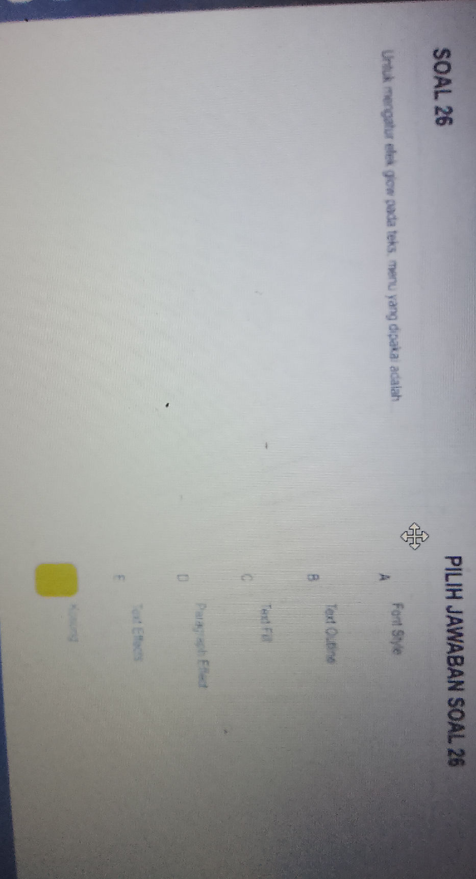 Untuk mengatur efek glow pada teks, menu | StudyX