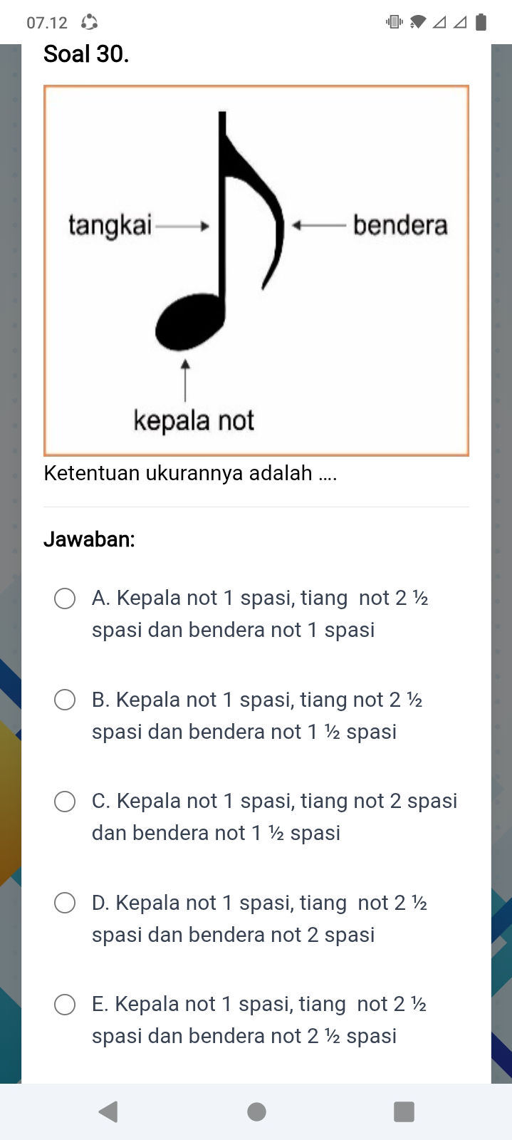 Soal 30. [Diagram of a beamed note (like an | StudyX